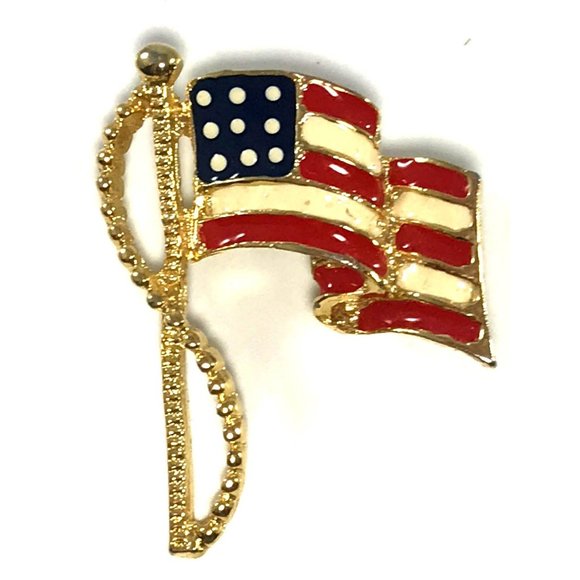 Unbranded | Jewelry | Vintage Enamel Patriotic American Flag Brooch Pin ...